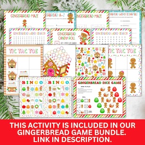 Roll a Gingerbread House Printable, Christmas Party Game, Holiday ...
