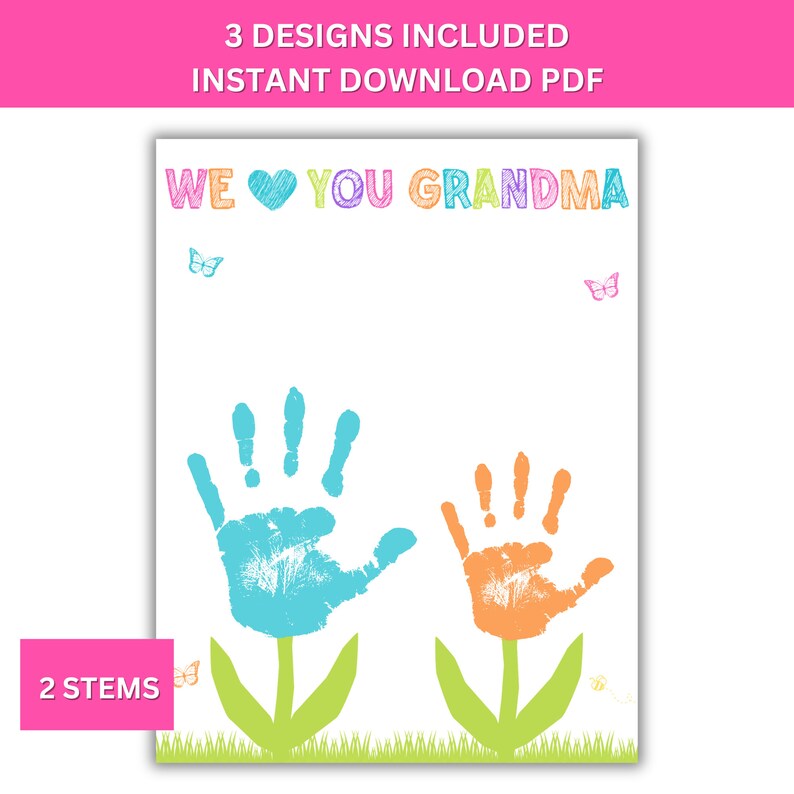 I Love You Grandma Handprint Art, Mother's Day Gift (PDF) - Etsy