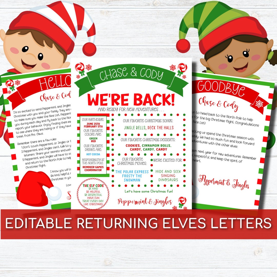 Christmas Elf Letter, Christmas Elves Letter, Elves Letter, Editable ...