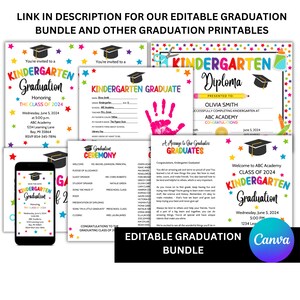Kindergarten Graduation Keepsake: Handprint Art, Printable & Editable ...