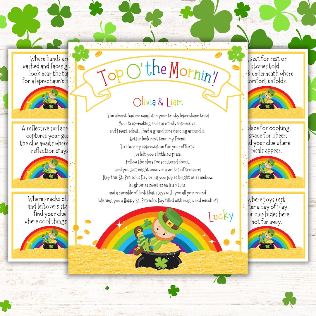 Leprechaun Letter and Scavenger Hunt | St. Patrick's Day Leprechaun ...