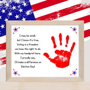 Election Day Handprint Craft Printable, Instant Download - Etsy