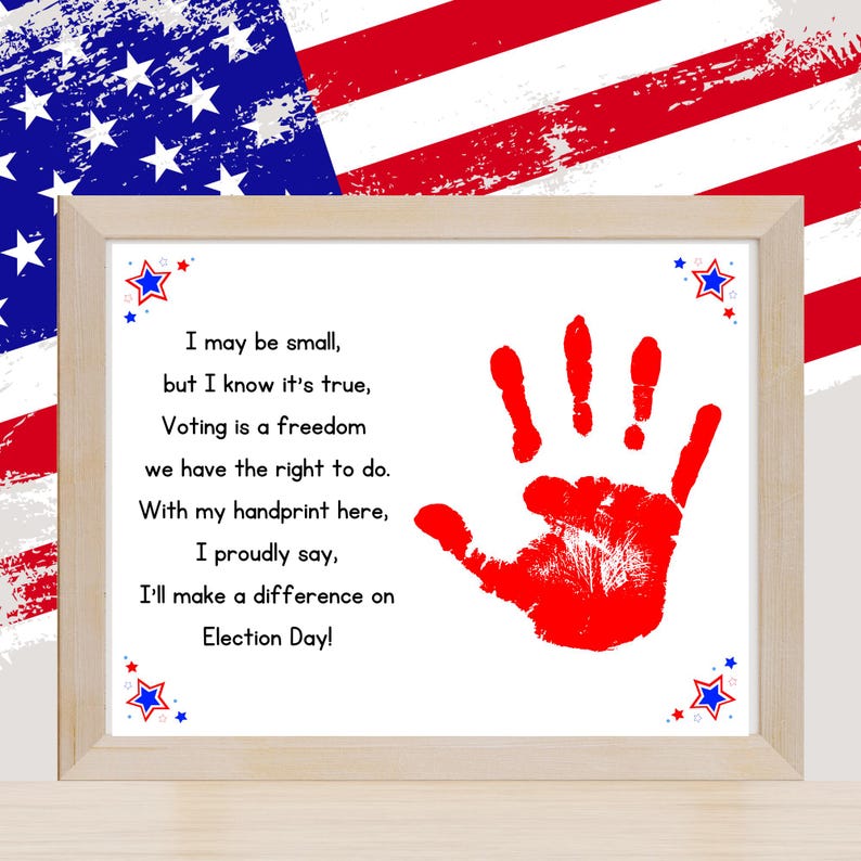 Election Day Handprint Craft Printable, Instant Download - Etsy Australia