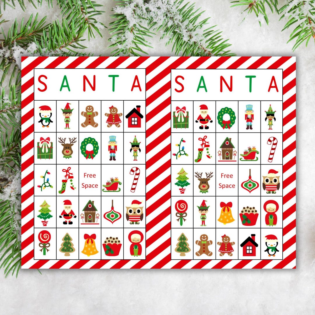 Christmas Bingo Printable | Holiday Game | Santa Games | Instant ...