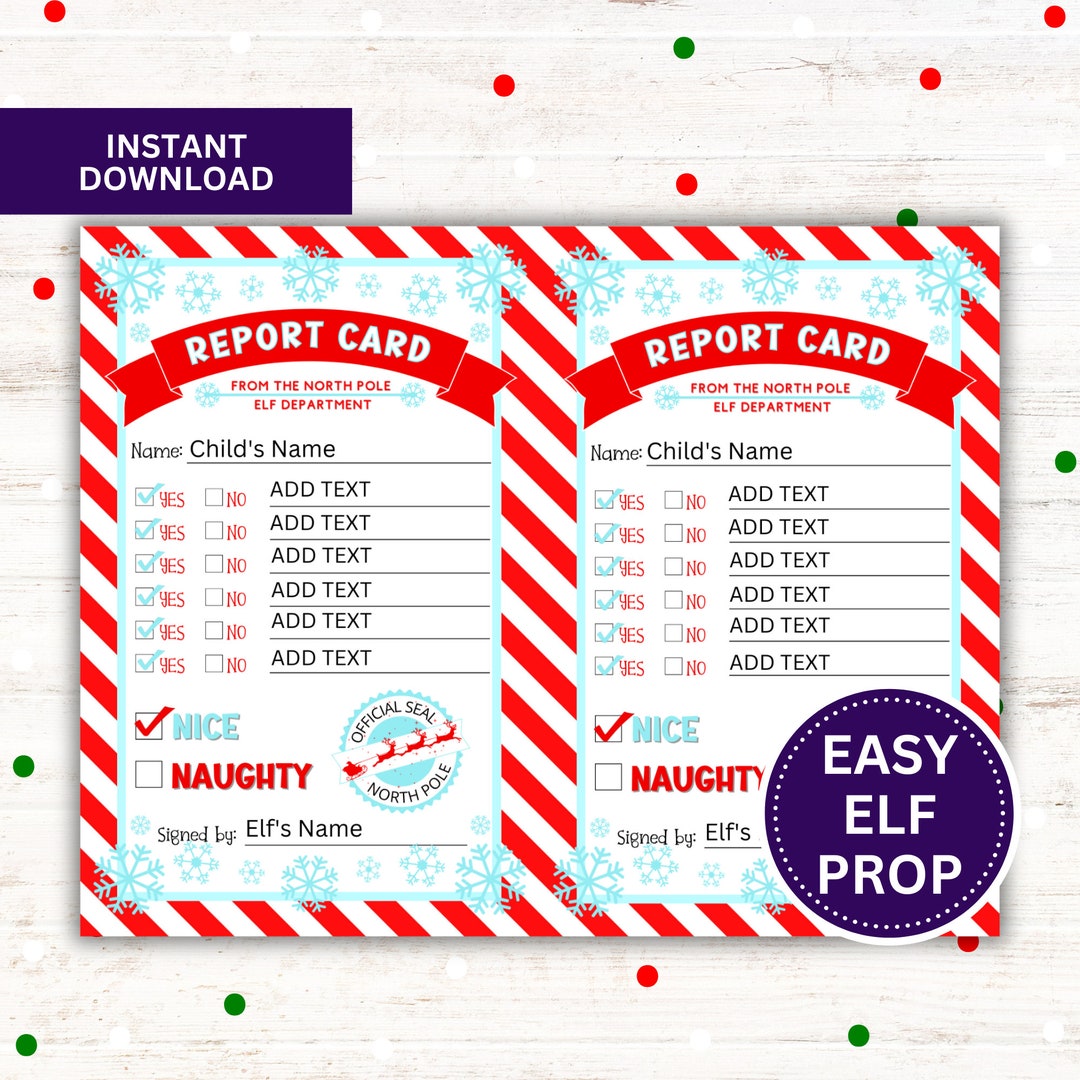 Elf Reports Printable & Editable Santa or Elf Adventures Instant ...