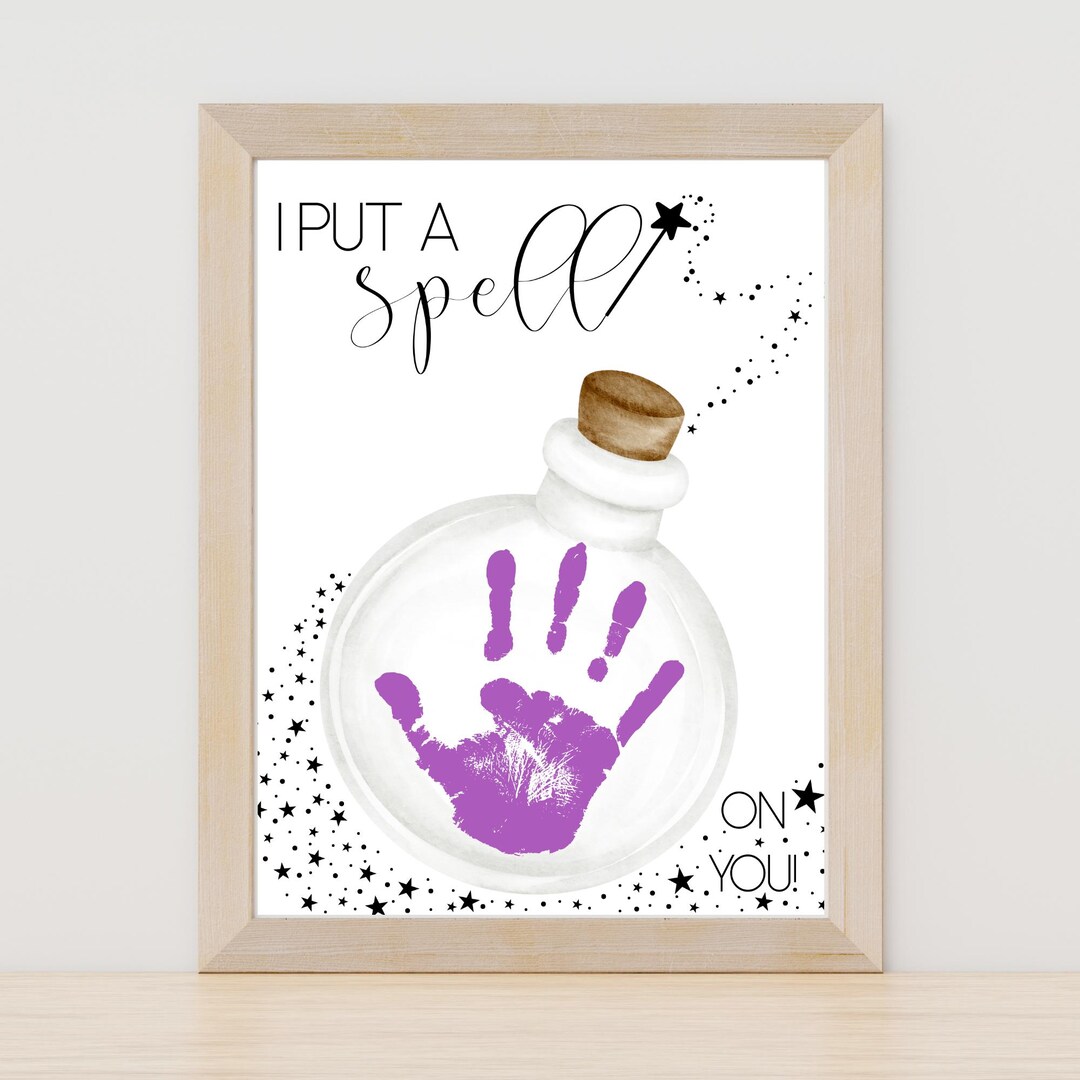 Halloween Handprint Printable, I Put a Spell on You Kids Craft, Instant ...