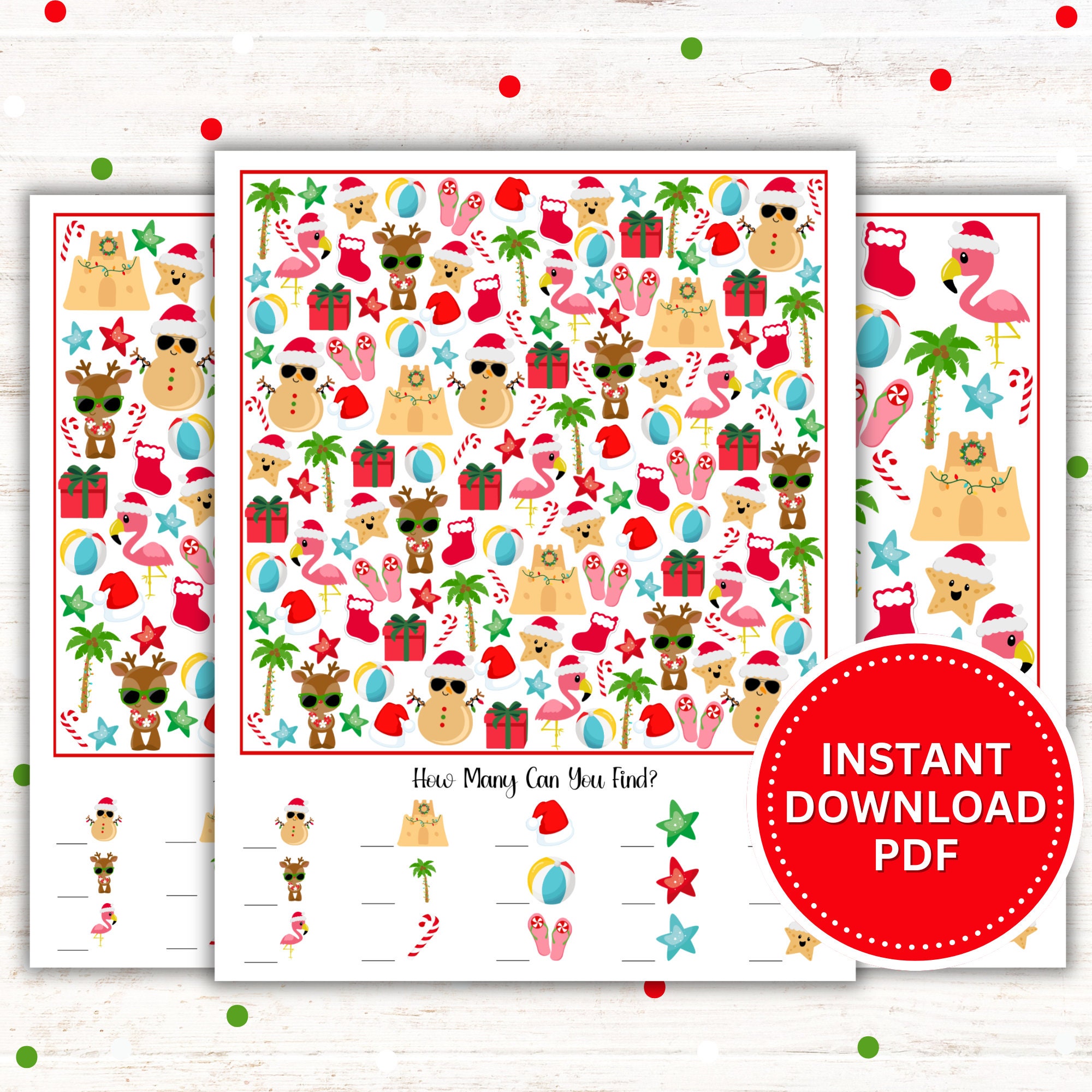 Christmas How Many Can You Find Printable | Christmas in July Activity ...