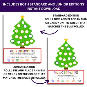 Printable Roll a Christmas Tree Game Standard & Junior Editions Holiday ...