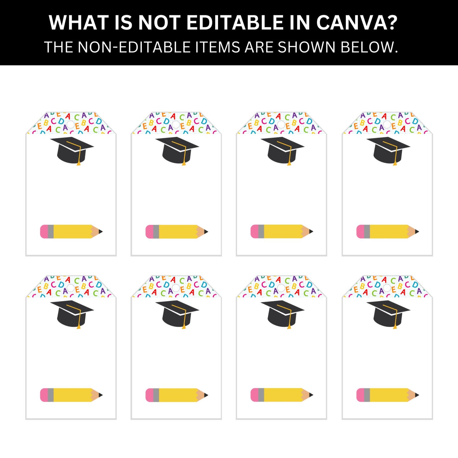 Preschool Graduation Gift Tags, Editable Class of 2025 (digital ...