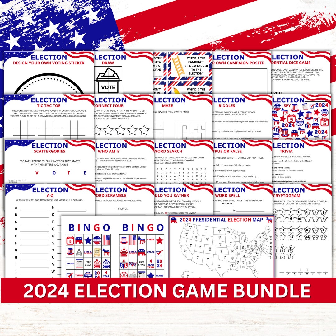 2024 Election Game Bundle - Educational PDF Activities for All Ages - Etsy