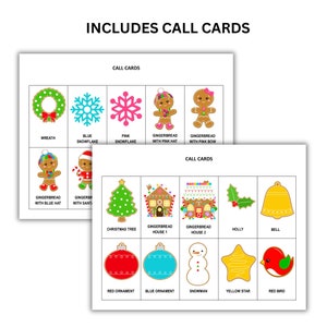 Printable Gingerbread Bingo 36 Cards, Call Cards, Bingo Chips Instant ...