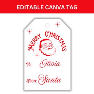 Santa Gift Tags | Editable Canva Template and Printable PDF | Christmas ...