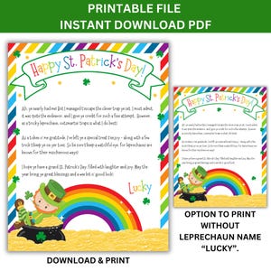 Leprechaun Letter Printable and Editable - St. Patrick’s Day Fun ...