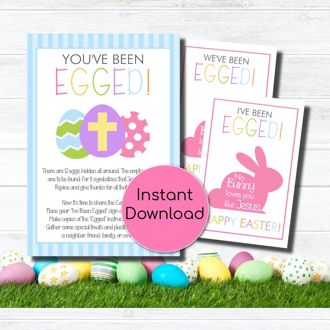 You've Been Egged Easter Printable, You've Been Egged Signs, Easter ...