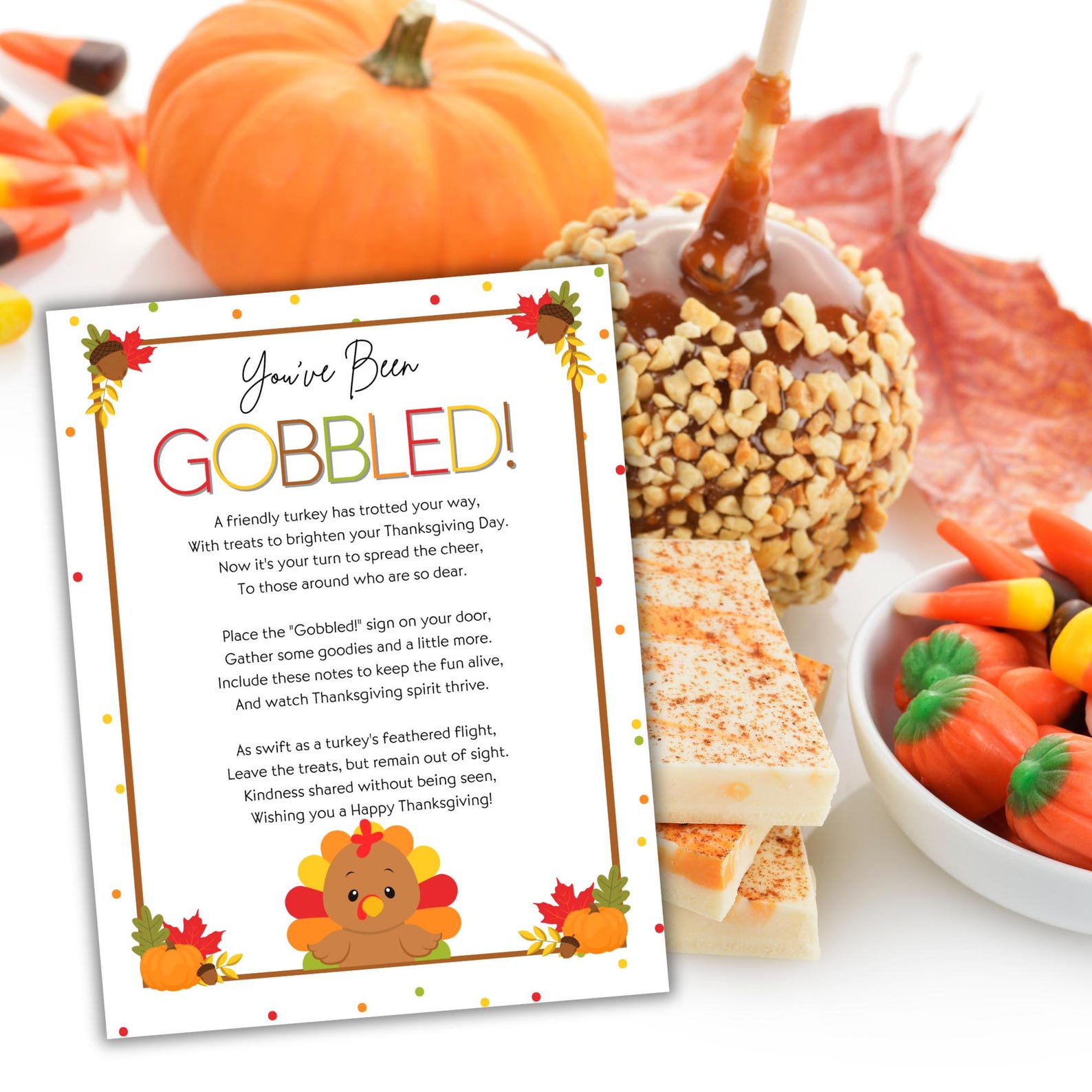 Thanksgiving You've Been Gobbled Printable | Fall Kindness Activity ...