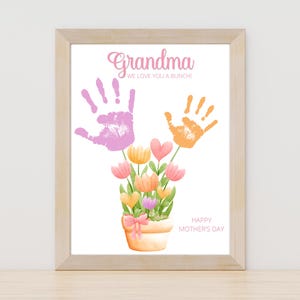Mother's Day Handprint, Mother's Day Gift Grandma, Flower Handprint ...