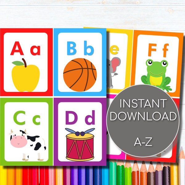 Alphabet Flashcards - Etsy