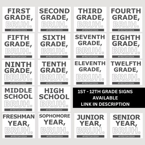 First Day of 5th Grade Bruh Printable 1st Day Fifth Grade School Sign ...