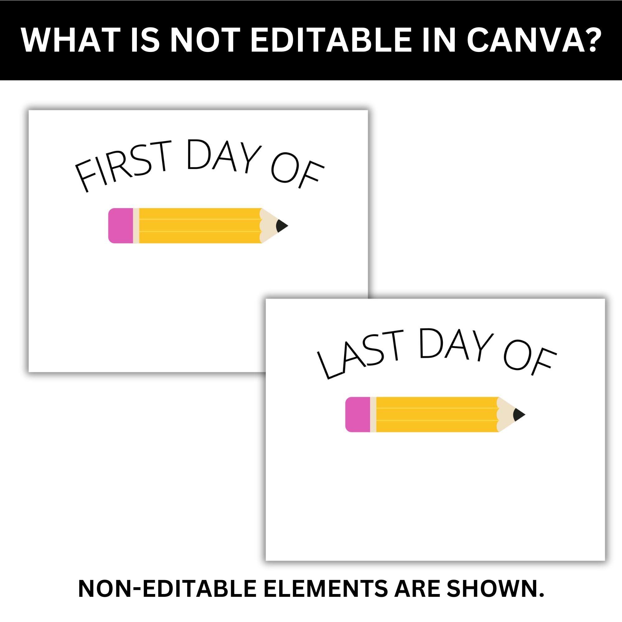 First & Last Day of School Sign Editable | Printable Back to School ...