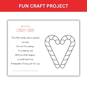 Candy Cane Poem Fingerprint Printable | DIY Holiday Kids Craft ...