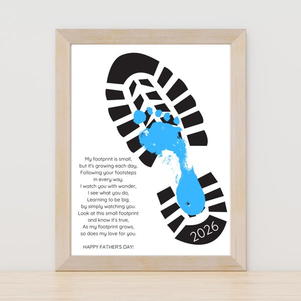 Papa Footprint Printable - Etsy