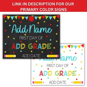 Back to School Sign, Editable First Day of School Sign Printable ...