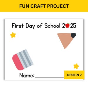 First Day of School Handprint Craft Printable, Back to School Pencil ...