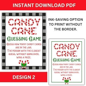 Candy Cane Guessing Game Printable | Christmas Party Game - Etsy