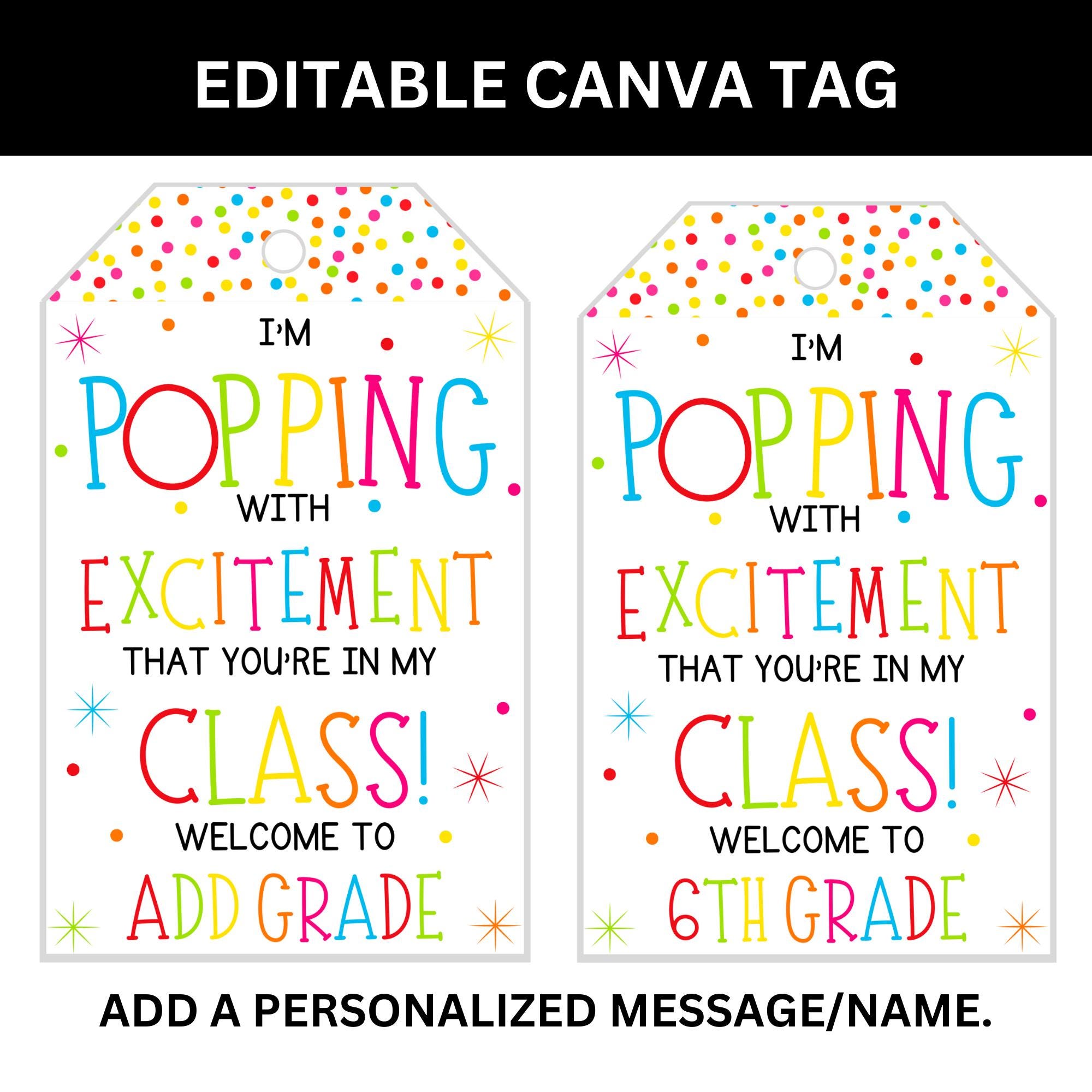 Editable Back to School Gift Tags: Teacher Welcome Gift (canva Template ...