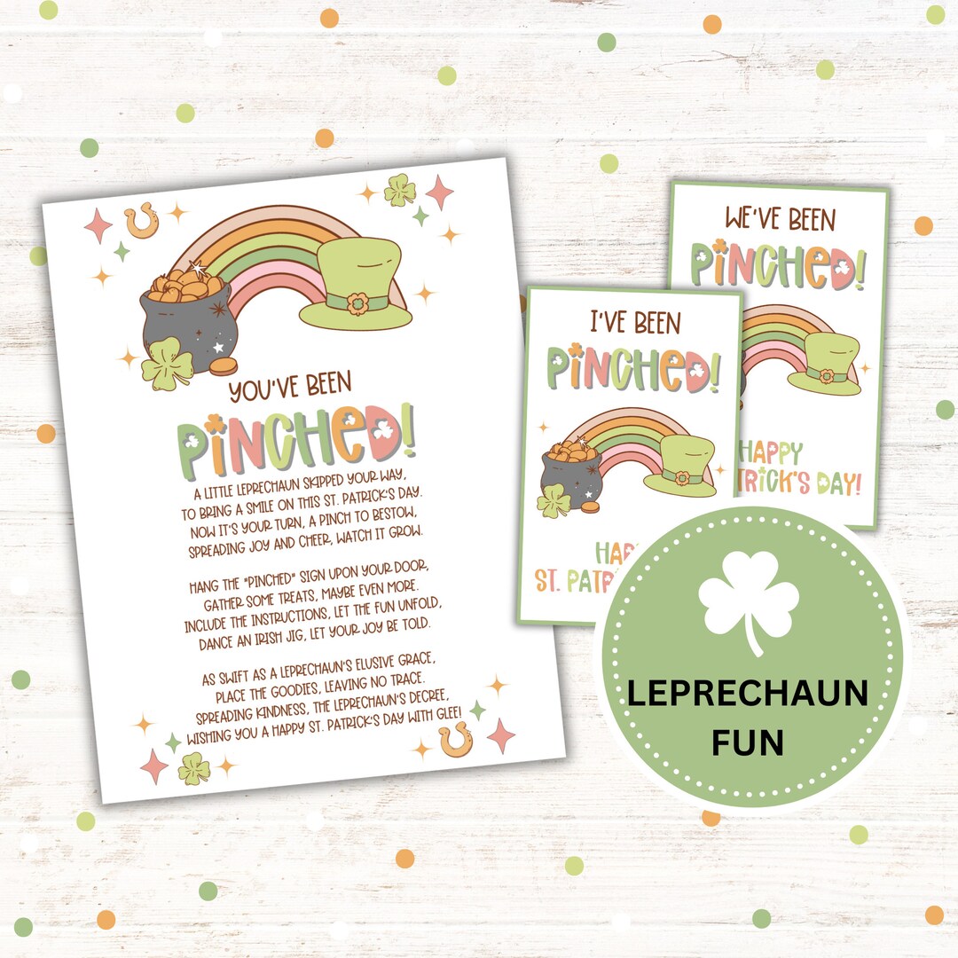 You've Been Pinched St. Patrick's Day Gift Signs, Leprechaun Treats ...