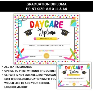 Daycare Graduation Bundle Program Invitation Diploma Graduate Keepsake ...