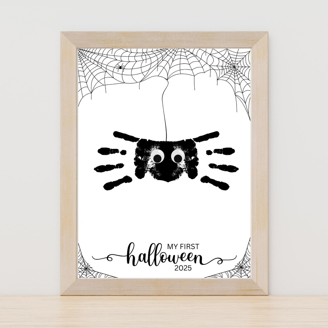 Baby's First Halloween Spider Handprint Art: Keepsake Craft (PDF) - Etsy
