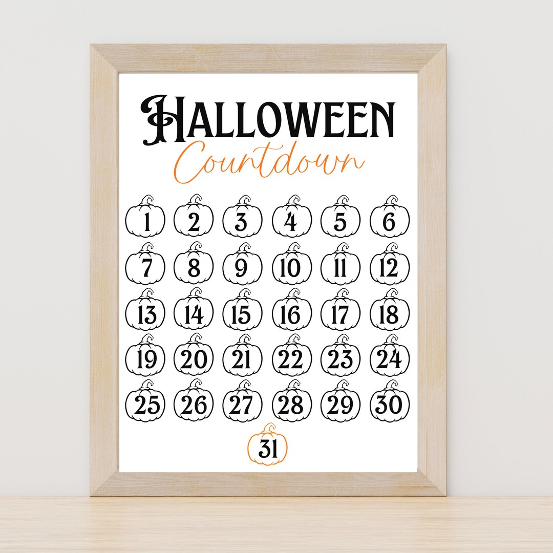 Halloween Countdown Printable | Halloween Color Activity | Instant ...