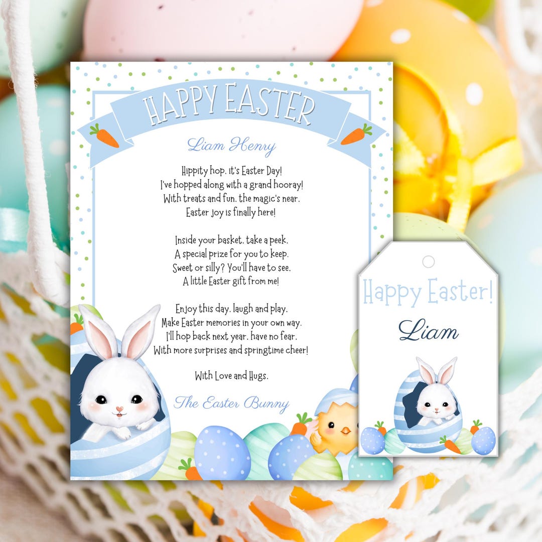 Personalized Easter Bunny Letter – Custom Easter Letter for Kids – Baby ...