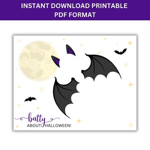 Batty About Halloween Footprint Printable | Kids Halloween Craft | Bat ...