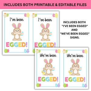 You've Been Egged Printable Instant Download PDF Easter Egg Hunt Signs ...