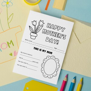 Printable Mother's Day Booklet - Fun Prompts for Kids to Complete About ...