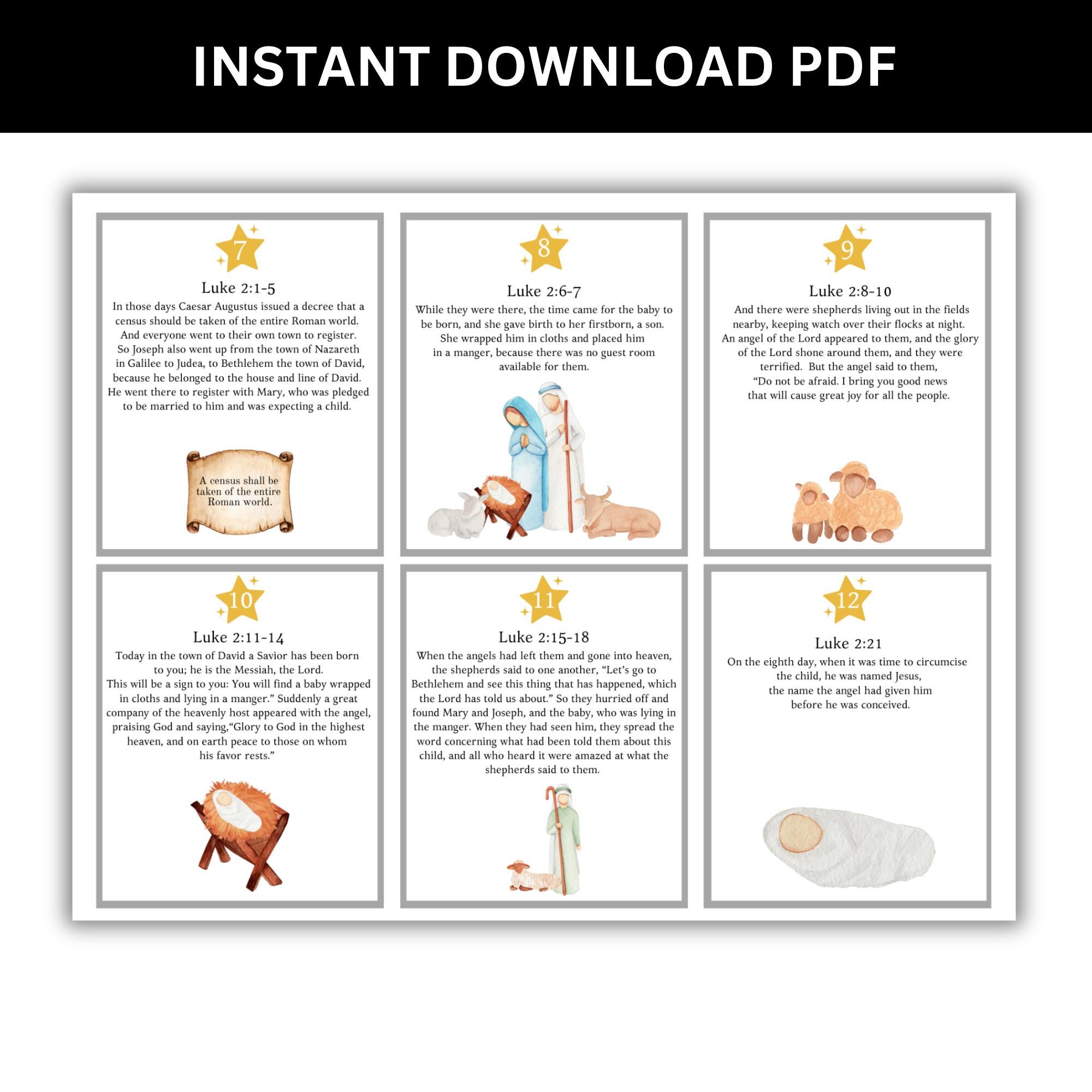 Nativity Story Advent Calendar Printable for Kids (PDF Download) - Etsy