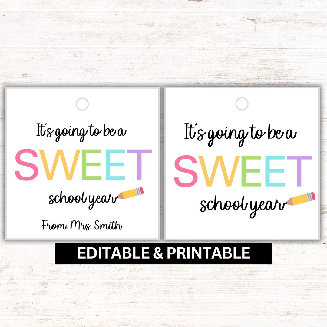 Back to School Gift Tags - Sweet School Year, Editable Canva Template ...