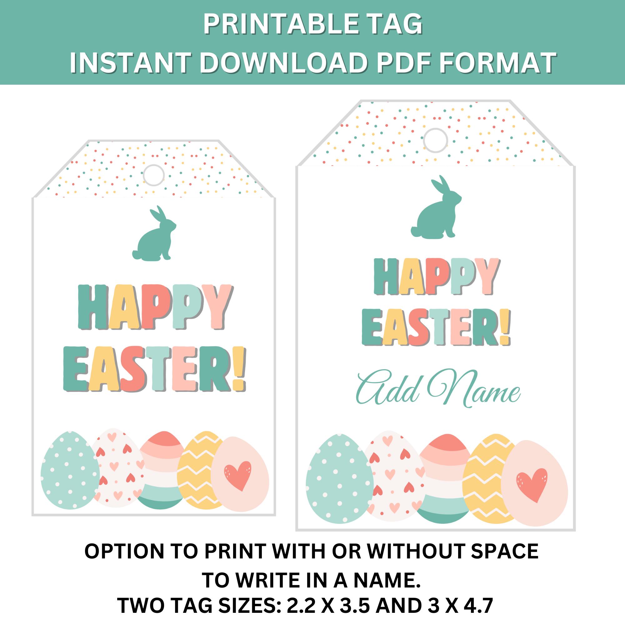 Easter Bunny Letter & Gift Tag: Printable Canva Template (PDF) - Etsy
