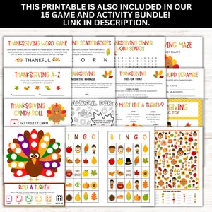 Printable Thanksgiving Game - Instant Download - Etsy