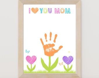 Handprint Craft for Mom, Printable Mother's Day Handprint Craft, DIY ...