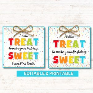 First Day of School Gift Tag | "it's Going to Be a Sweet School Year ...