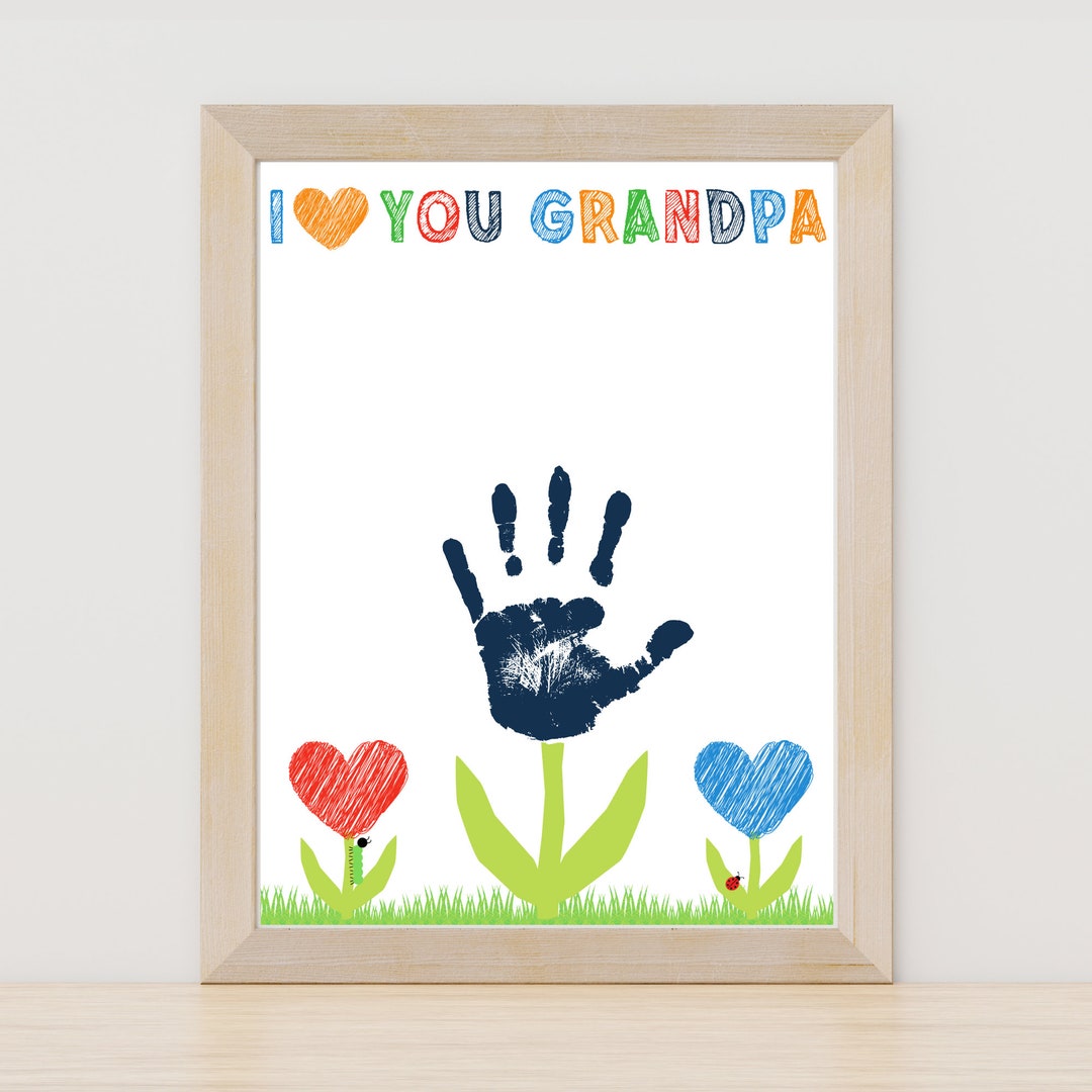 Father's Day Handprint Printable | Grandpa's Birthday Gift ...