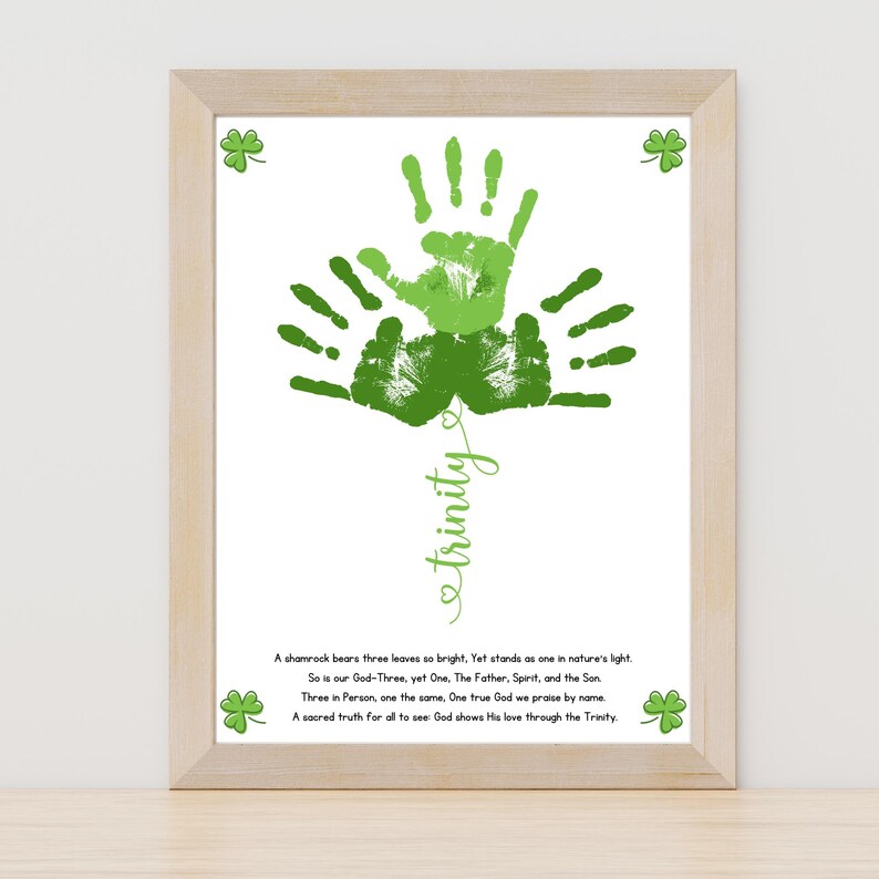 Trinity Shamrock Handprint Craft Printable | Christian St. Patrick’s ...