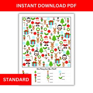 Christmas I Spy Game Printable: Holiday Party Activity (instant ...
