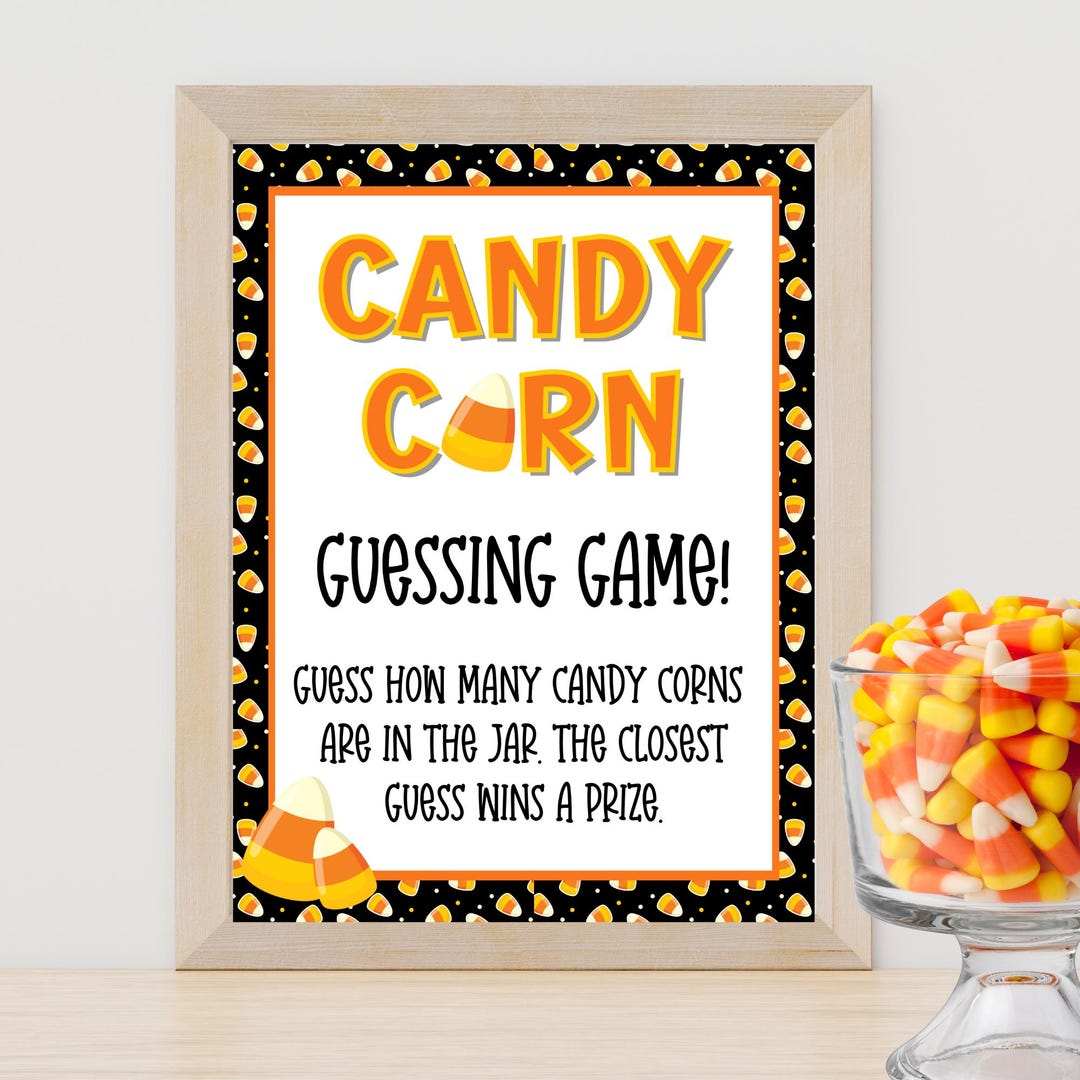 Candy Corn Guessing Game Printable | Halloween Party Game PDF | 3 Signs ...