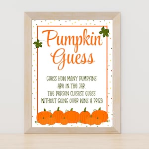 Pumpkin Guessing Game Printable Sign & Guess Slips - Halloween Party - Etsy