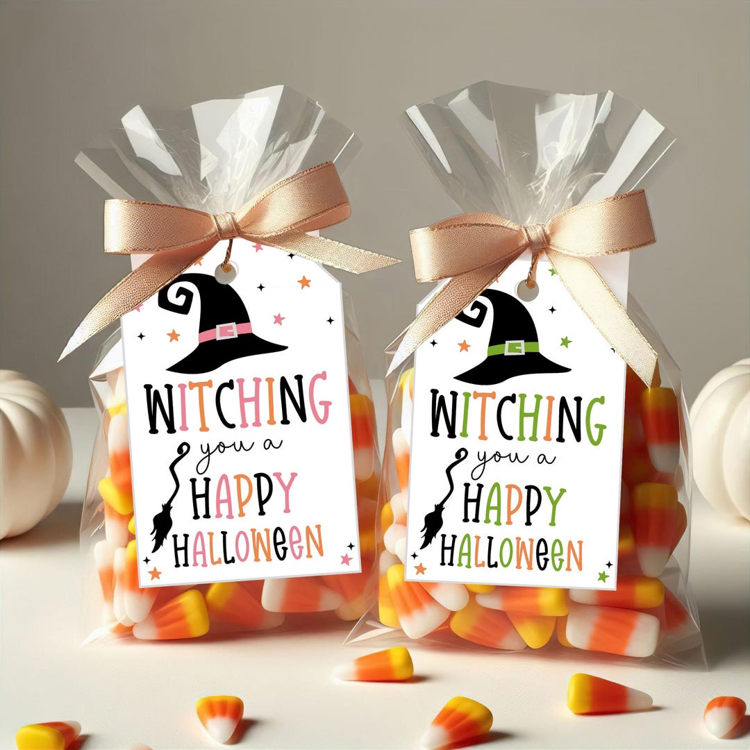 Halloween Gift Tags – Witching You, Printable PDF + Canva - Etsy