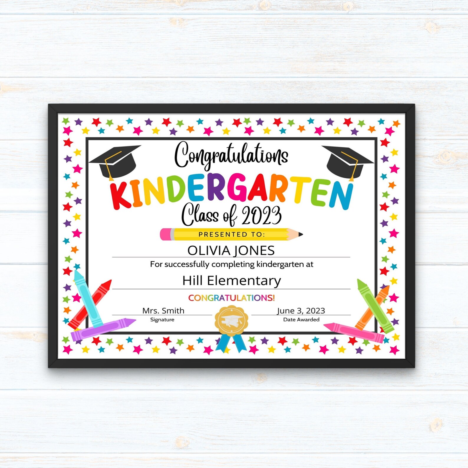 Editable Kindergarten Graduation Certificate Kindergarten - Etsy